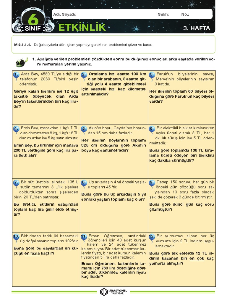6 ETKINLIK 3. Hafta BASKI | PDF