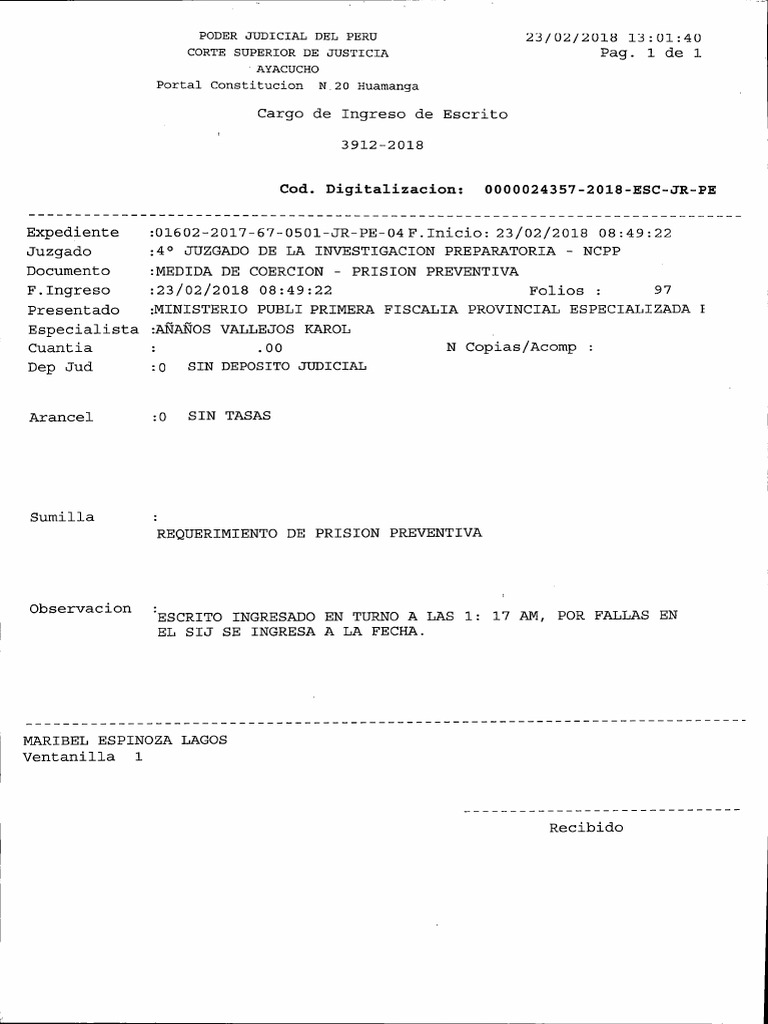 Expediente: Pag. 1 de 1 | PDF | Justicia | Crimen y violencia