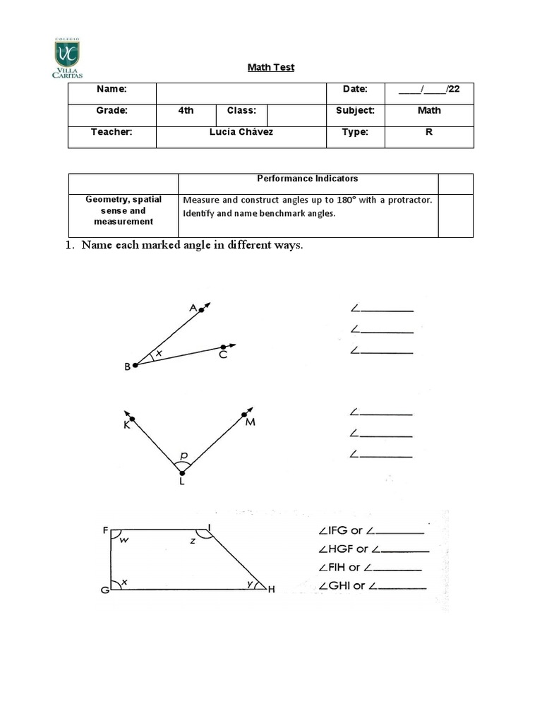 Math - Exam Angles R2 | PDF