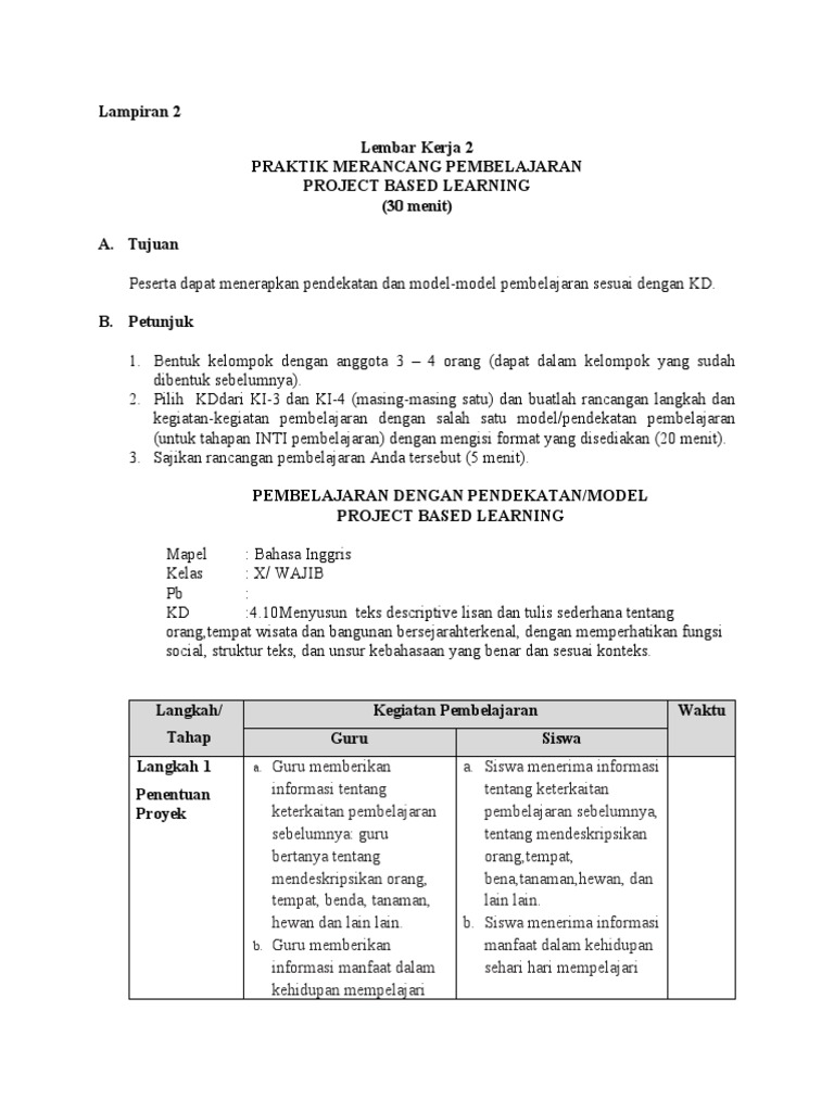 Contoh PJBL - Kebumen | PDF