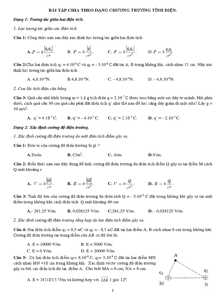 Chuong 1 - Trường tĩnh điện - sv | PDF