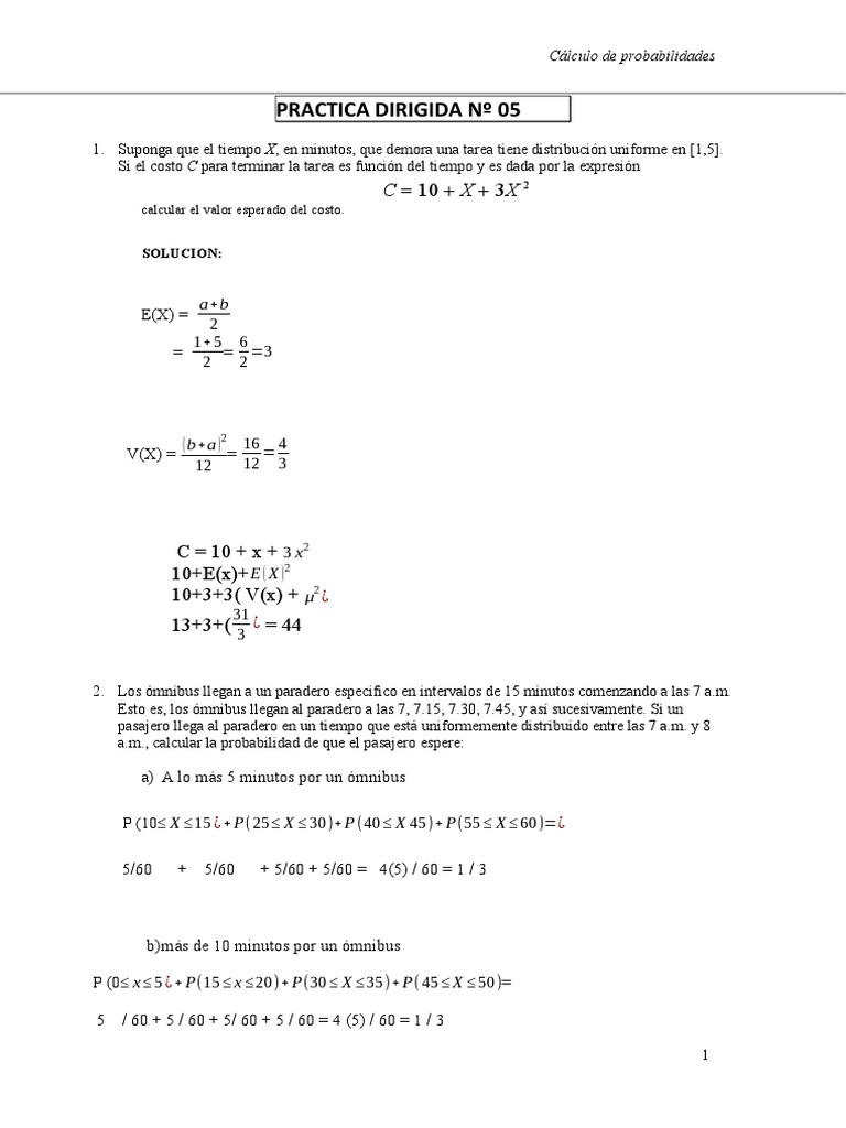 Practica Dirigida n05 | PDF | Desviación Estándar | Ingeniería de confiabilidad