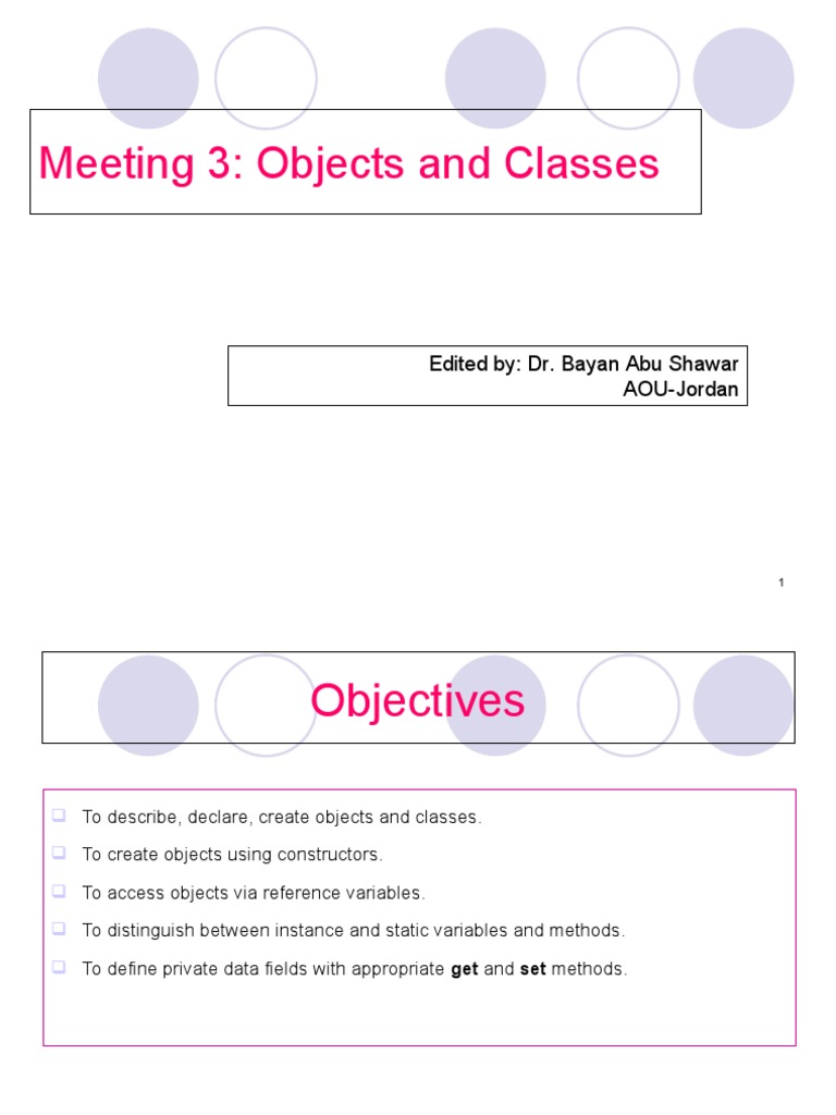 M251 Meeting 3 | PDF | Programming | Constructor (Object Oriented Programming)