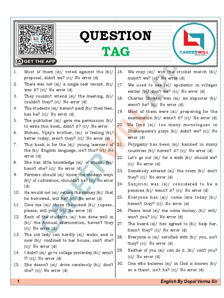 Question Tag | PDF