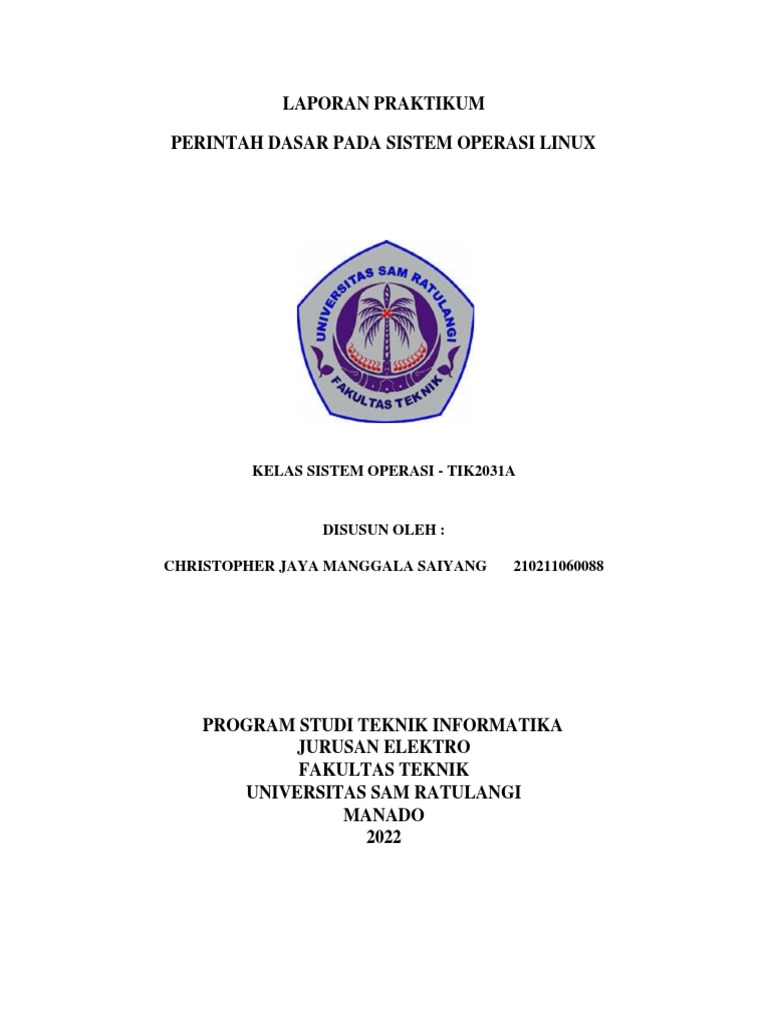 Laporan Praktikum Perintah Dasar Sistem Operasi Linux - Christopher Jaya Manggala Saiyang ...