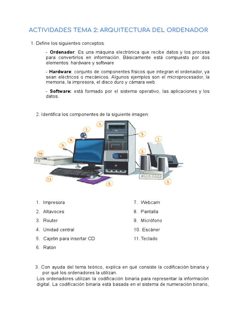 Tema 2 - Hardware | Descargar gratis PDF | Hardware de la computadora | Almacenamiento de datos ...