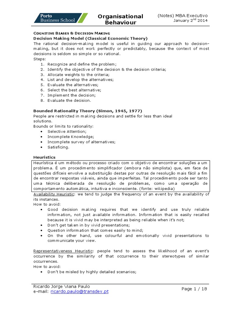 CHECK OB Notas Ricardo Paulo | PDF | Creativity | Decision Making