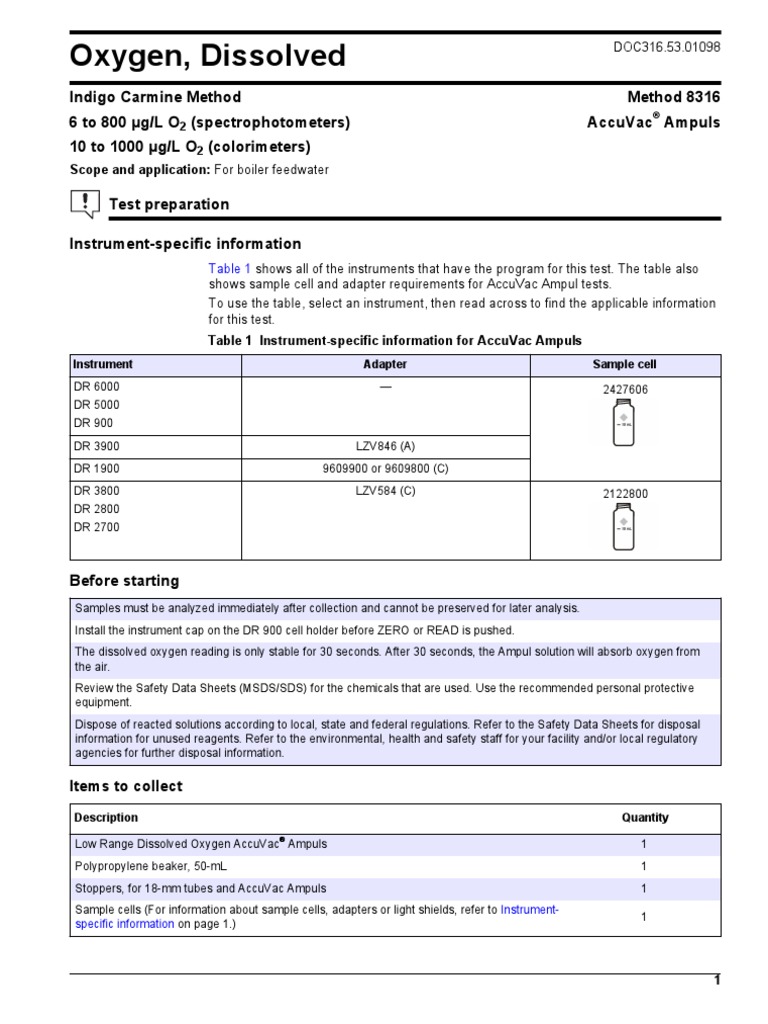 Oxigeno Disuelto | PDF | Materials | Chemical Substances