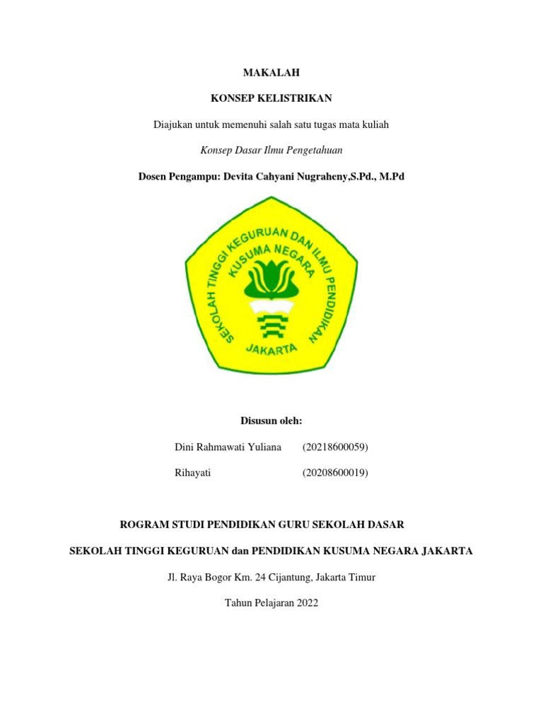 Makalah Kelistrikan IPA | PDF | Metode & Bahan Ajar | Sains & Matematika