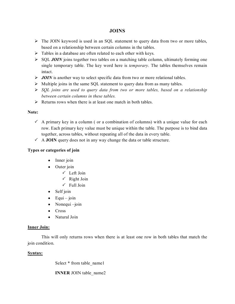 Joins | Download Free PDF | Table (Database) | Data Management