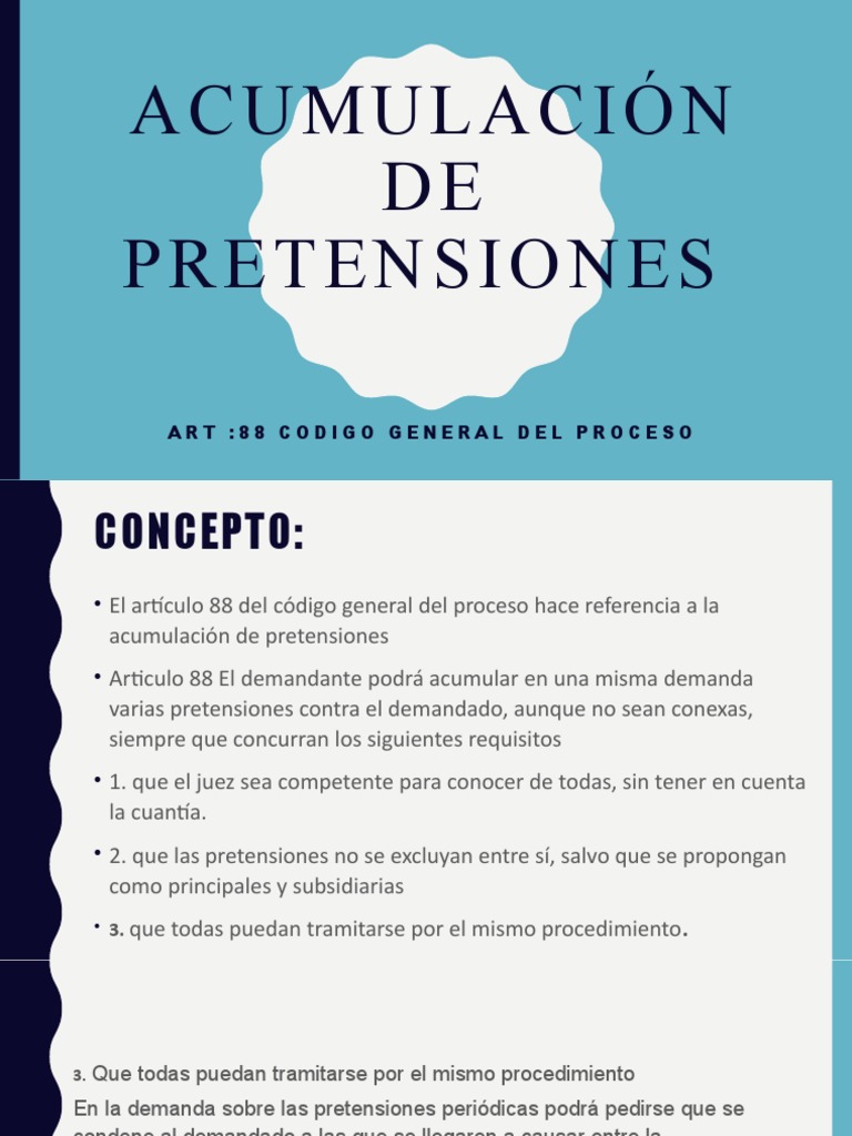 Acumulación de Pretensiones 1 | PDF