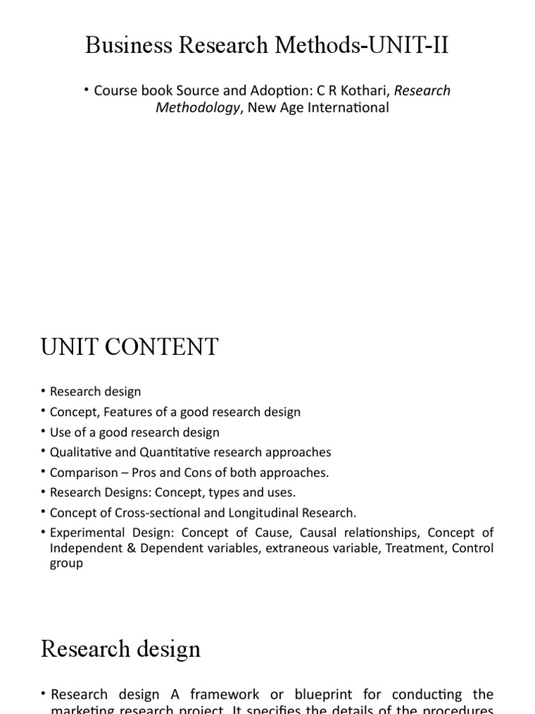 Business Research Methods UNIT II | PDF