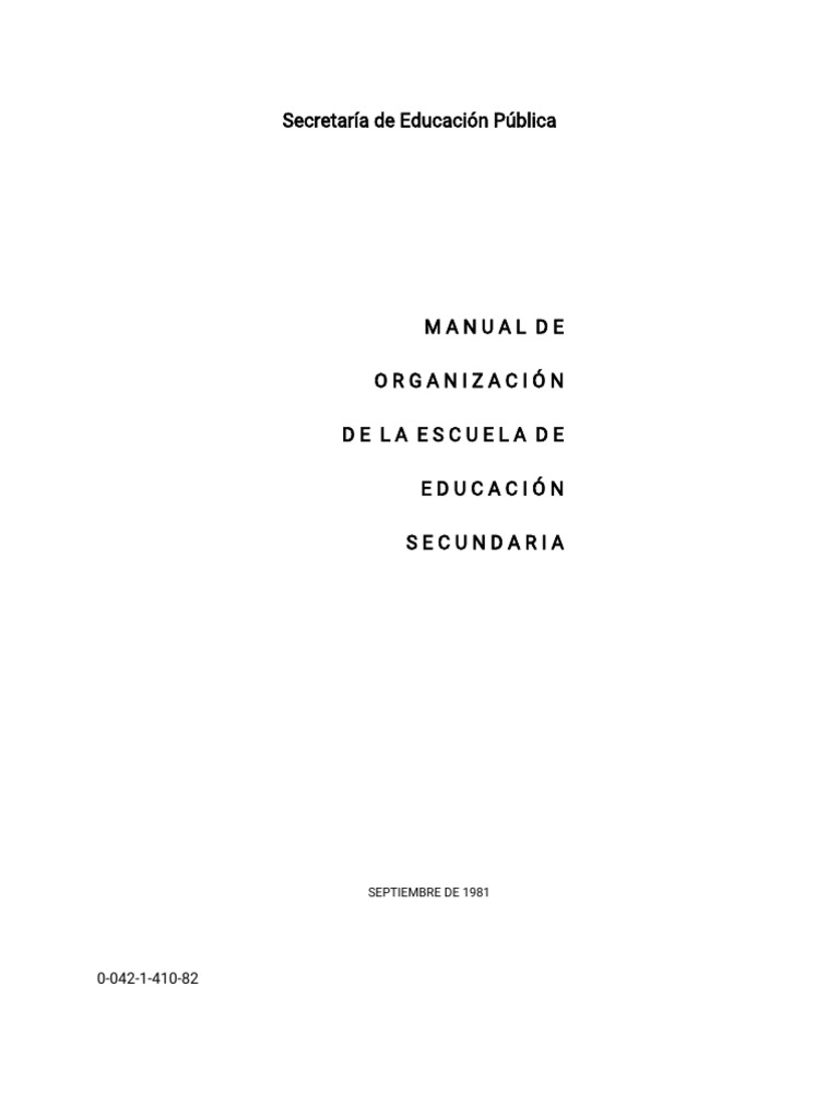 Manual de Organización de La Escuela Secundaria | PDF