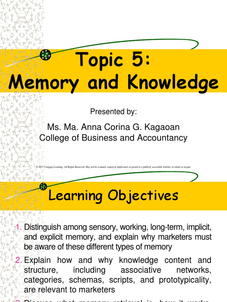 Memory and Knowledge | PDF | Memory | Learning