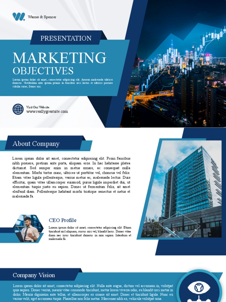 White and Teal Modern Professional Marketing Objectives Presentation | PDF
