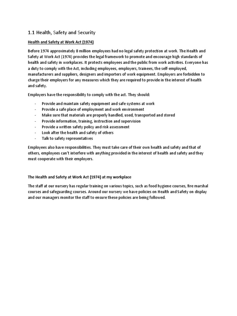 1.1 Health, Safety and Security Almost Finished Docxnw | Download Free ...