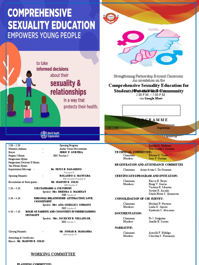 Comprehensive Sexuality Education For Students Parents and Community ...
