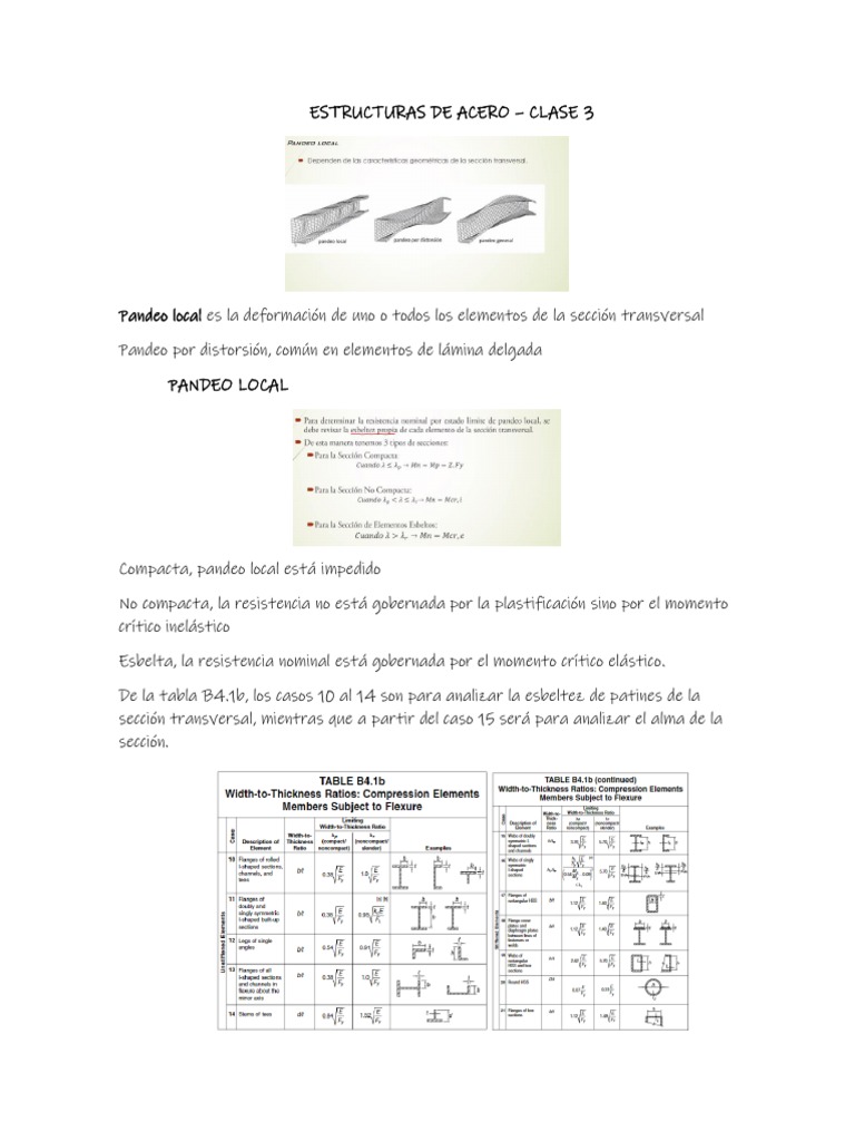 Estructuras de acero clase 3 - Pandeo local y esbeltez en perfiles ...