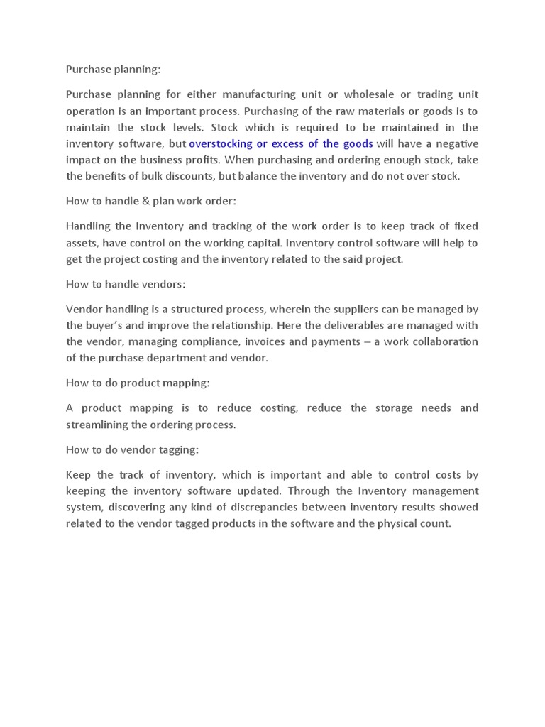 Purchase Planning | Download Free PDF | Procurement | Supply Chain