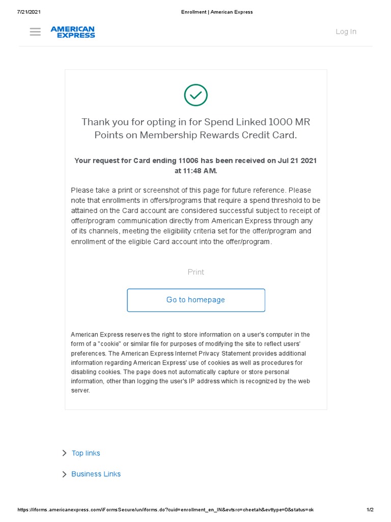 Enrollment - American Express | PDF | Http Cookie | American Express