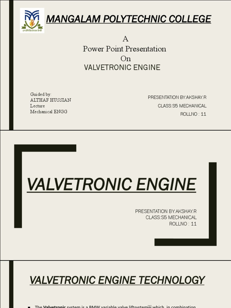 An In-Depth Look at Valvetronic Engine Technology | PDF | Engines ...