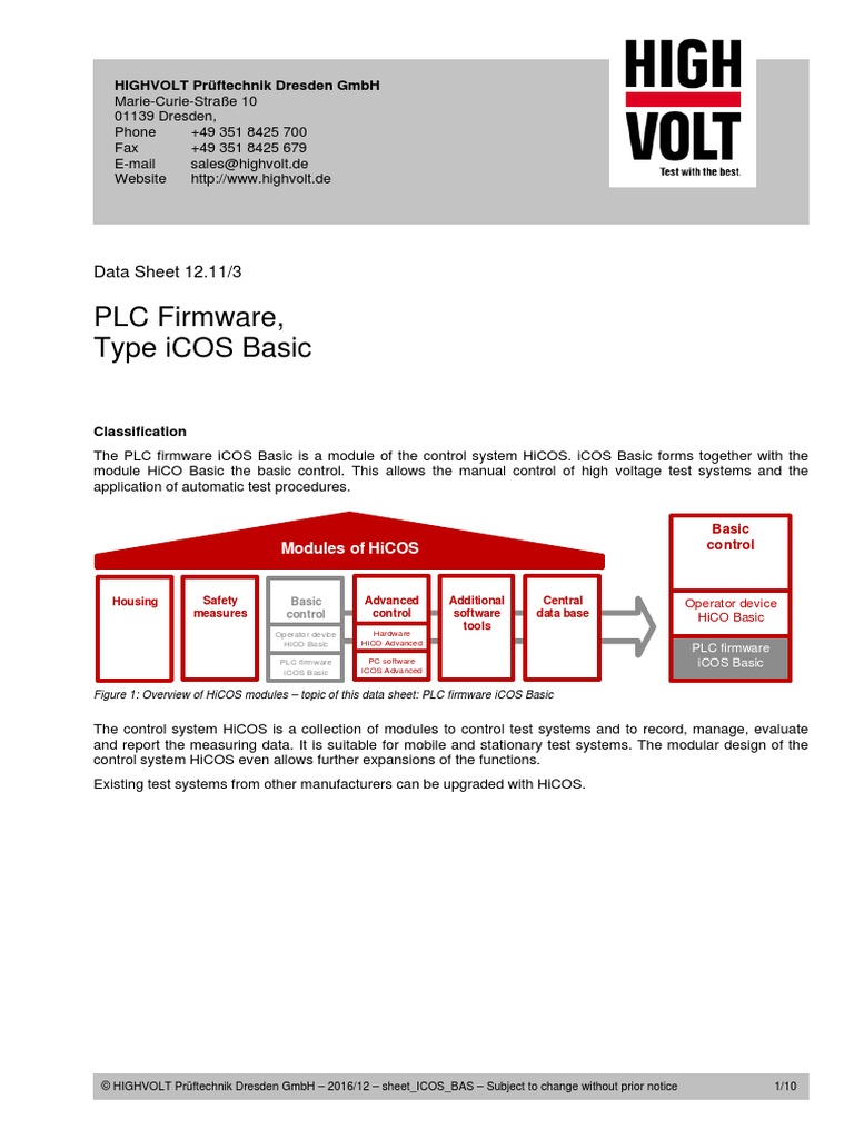 HighVolt PLC Firmware iCOS Basic12-11-En | PDF | Programmable Logic Controller | Alternating Current