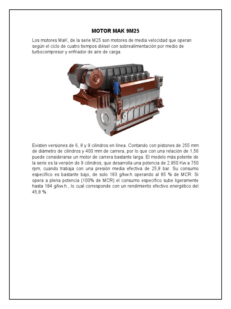 Motor MAK 9M25 | PDF | Máquinas | Partes de vehículo