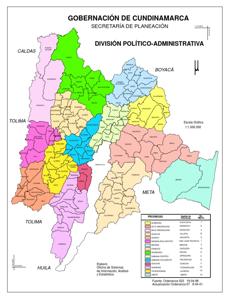 Mapa Político de Cundinamarca | PDF
