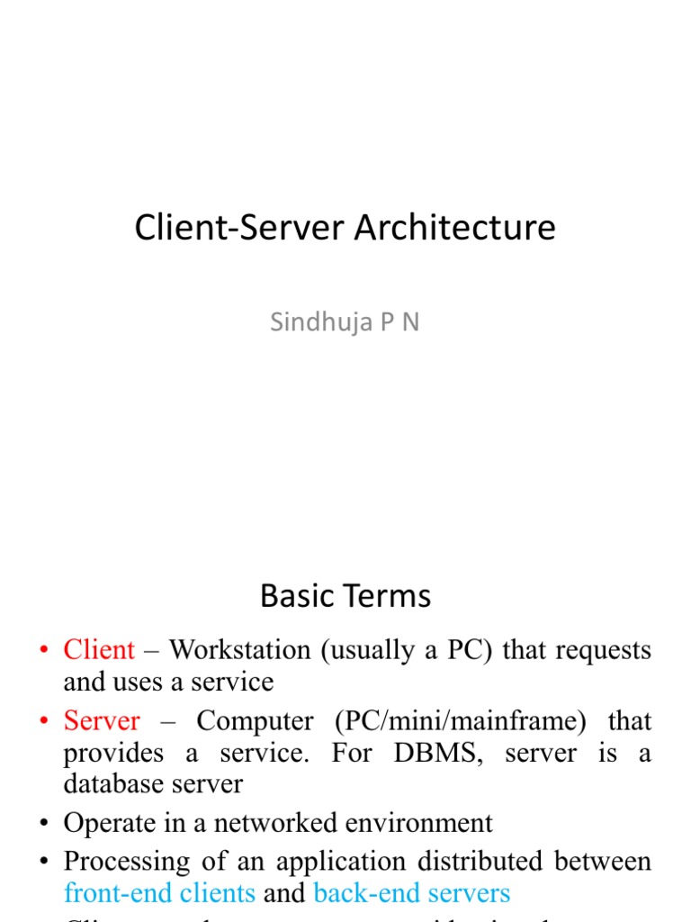 Client Server Architecture | PDF
