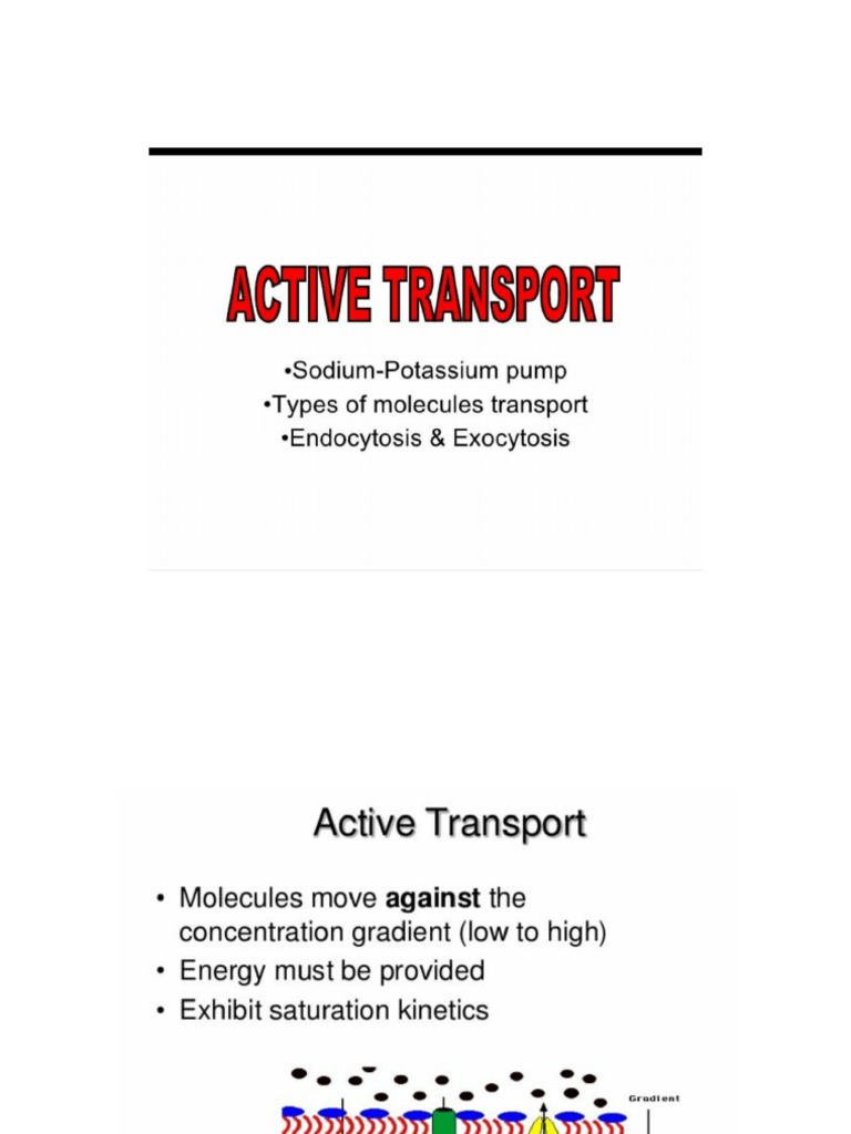 Active Transport | PDF | Biochemistry | Chemistry