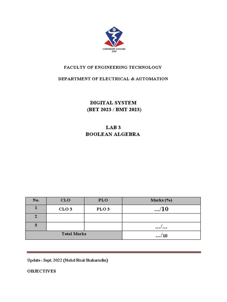 Lab Report 3 Digital System | Download Free PDF | Logic Gate | Digital Electronics
