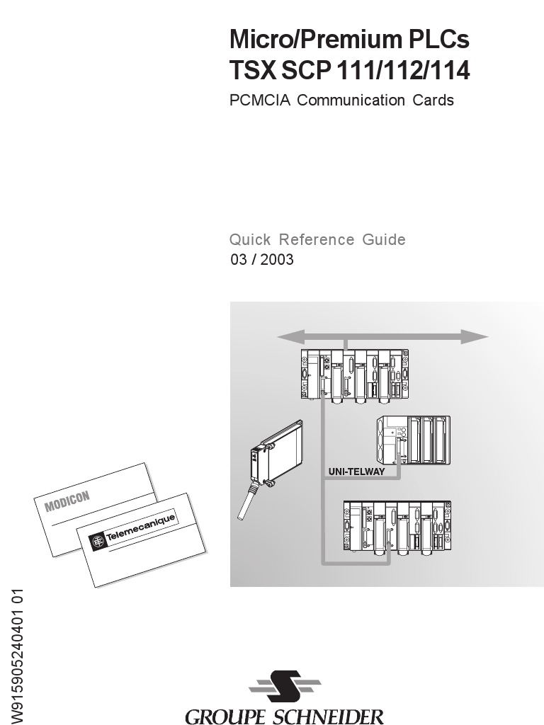Micro/Premium PLCs TSX SCP 111/112/114 PCMCIA Cards Quick Reference ...