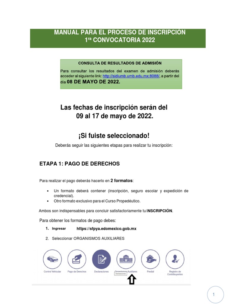 Manual para El Proceso de Inscripción Ues 22 - 23 | PDF
