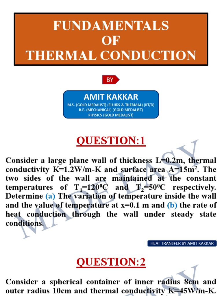 Fundamentals OF Thermal Conduction: Amit Kakkar | PDF | Science ...