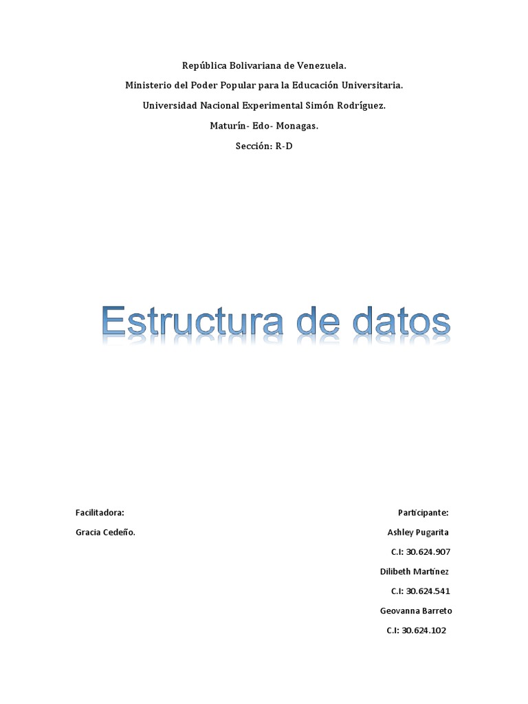 Unidad III: Estructura de Datos | PDF | Archivo de computadora ...