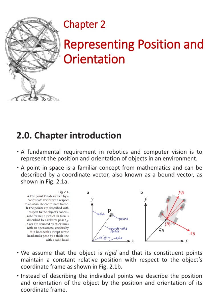 2 Representing Position And Orientation Pdf Euclidean Vector Cartesian Coordinate System