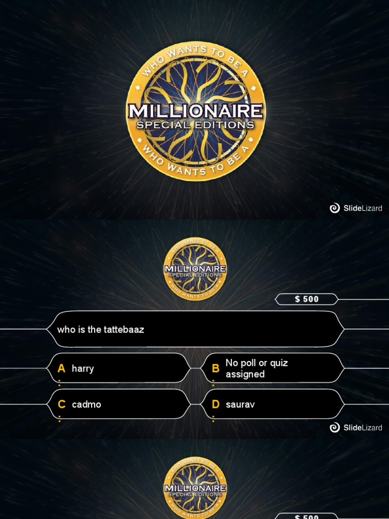 Who Wants To Be A Millionaire - Template by SlideLizard | PDF ...