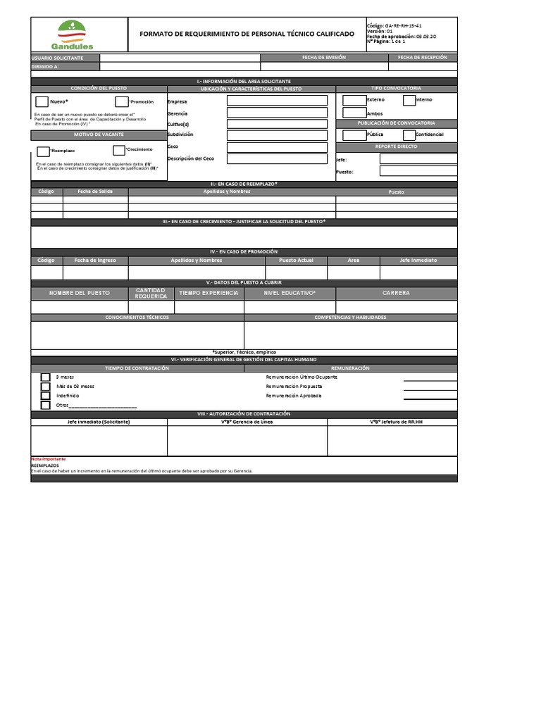 Formato de RQ Tecnicos | PDF | Business