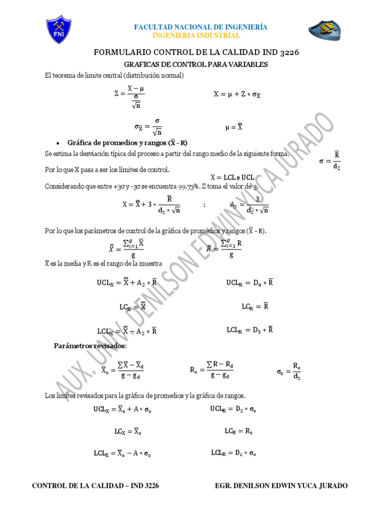 Formulario Nº2 - Ind 3226 A | PDF | Distribución de probabilidad | Distribución normal