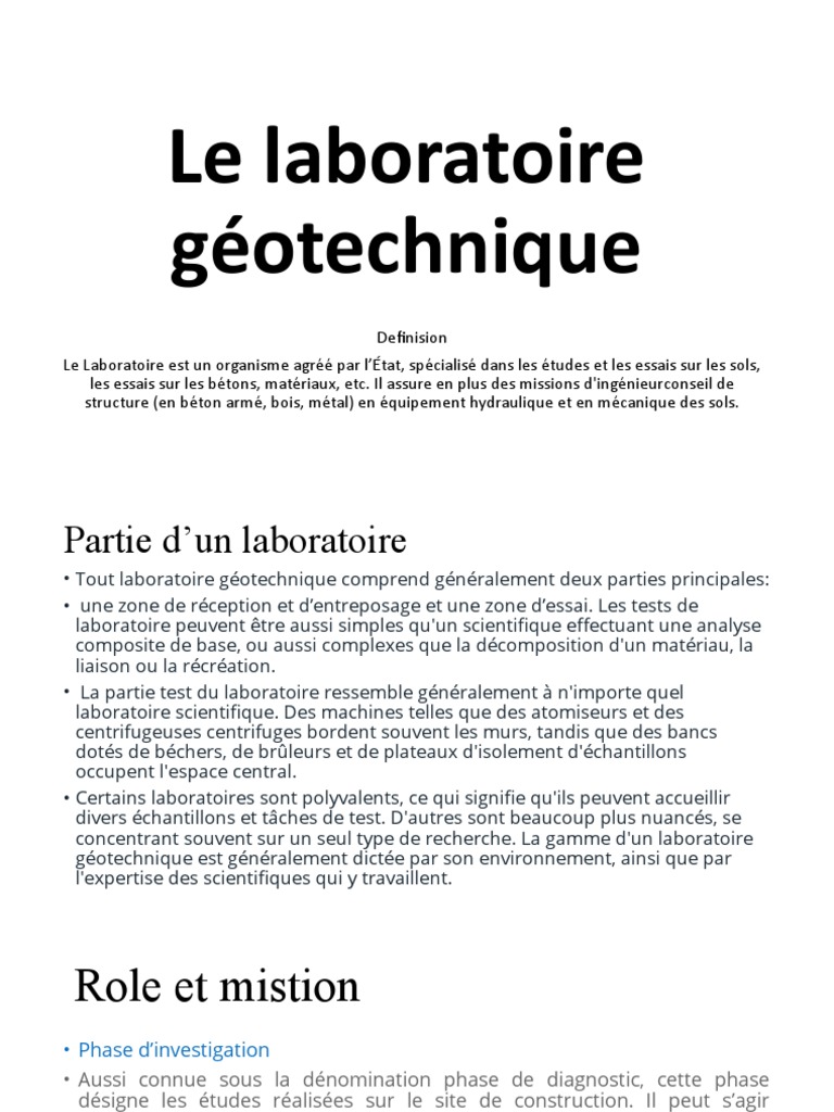 Le Laboratoire Géotechnique | PDF | Génie géotechnique