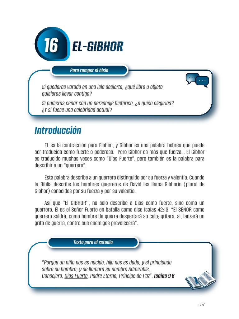 16 El-Gibhor | PDF | Tetragrammaton | Dios