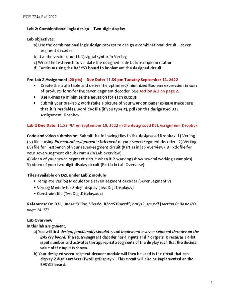 Lab Assignment 2 Fall22 Pdf Boolean Algebra Teaching Mathematics