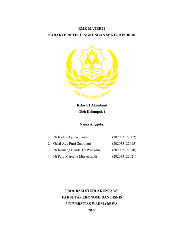 Kelompok 1 - RMK Bab I | PDF | Pengelolaan Keuangan & Uang | Ilmu Sosial
