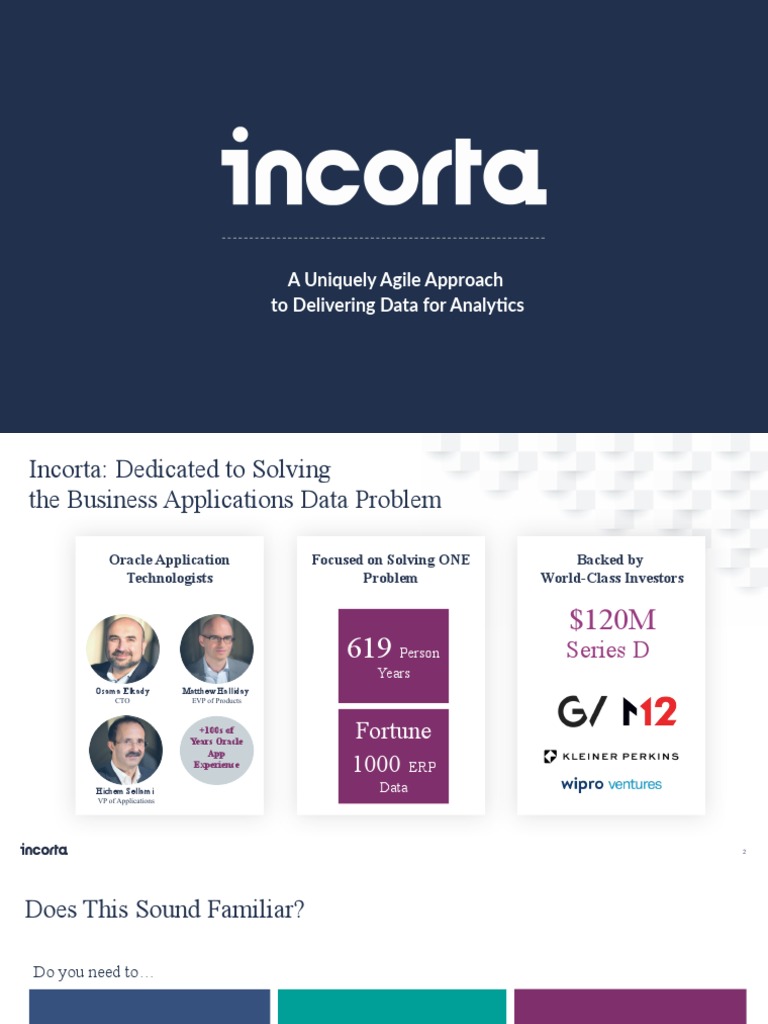 Incorta First Call Deck March 2022 | PDF | Analytics | Data Warehouse