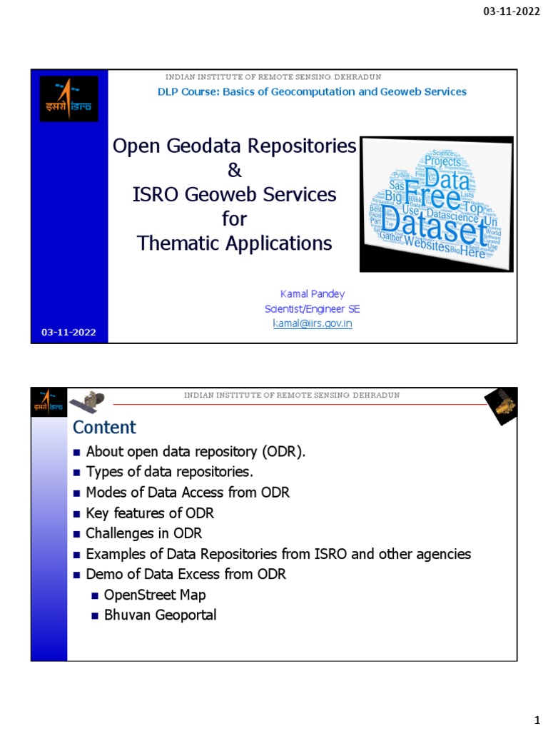 Open Geodata & ISRO Services | PDF | Geography | Metadata