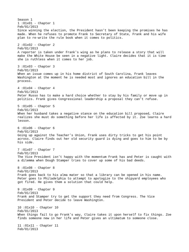 Season 1 Episode Guide | PDF