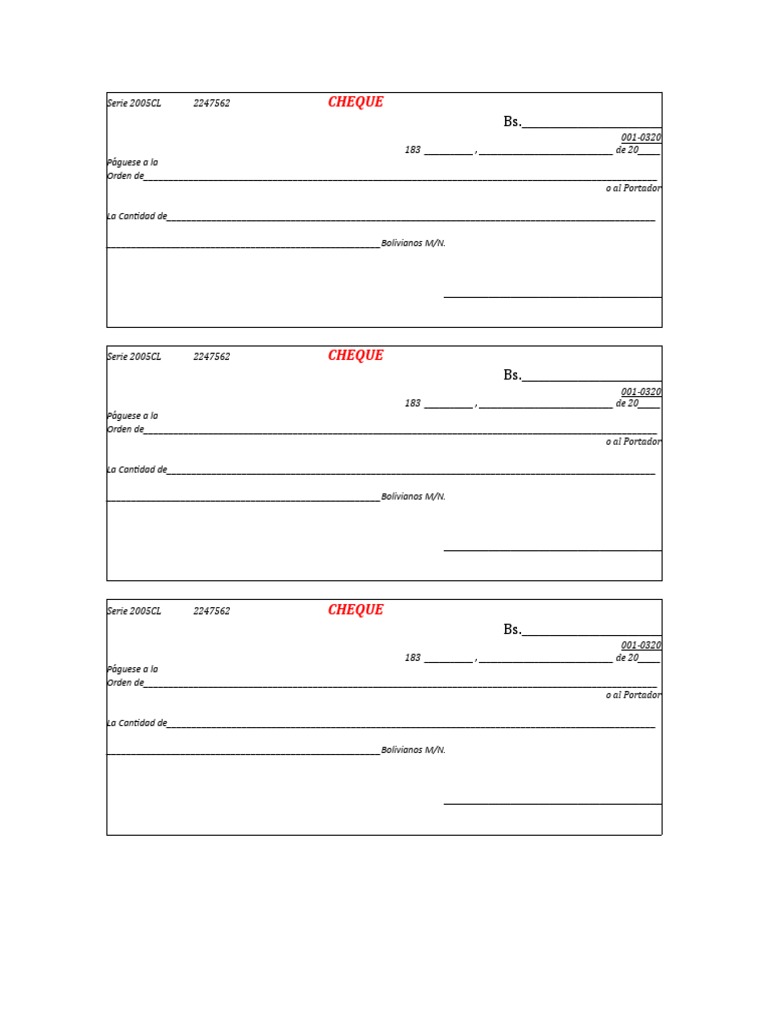 Ejemplo de Cheque | PDF