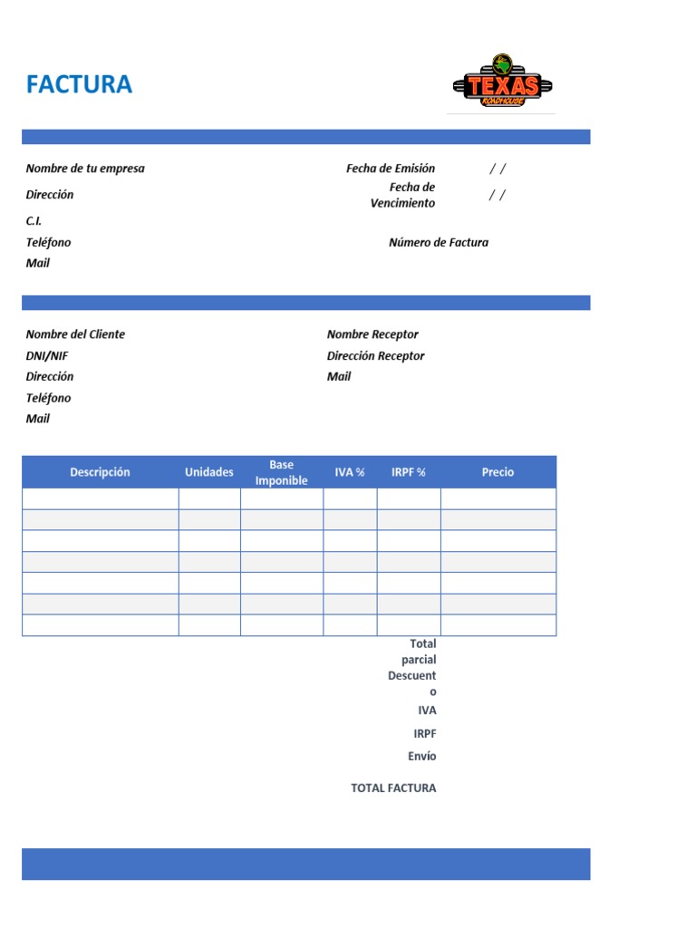 Ejemplo de Factura | PDF