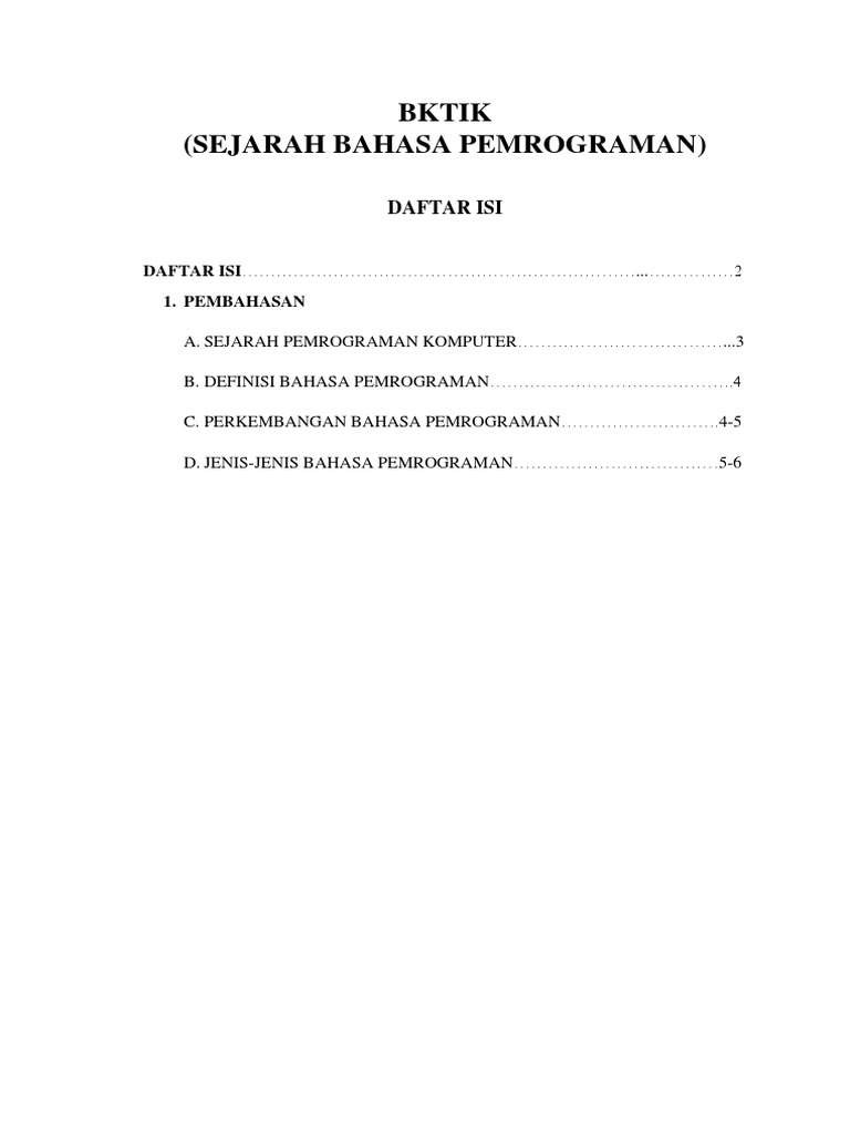 BKTIK (Sejarah Bahasa Pemograman) | PDF | Seni | Teknologi & Rekayasa