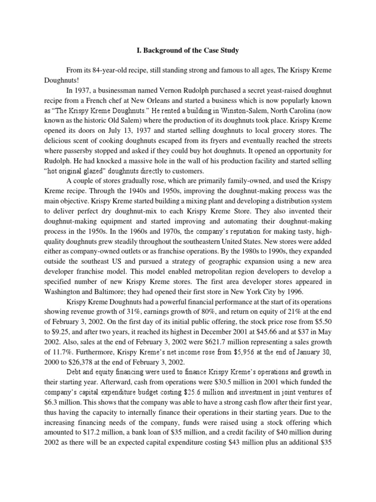 Case Study Krispy Kreme | PDF | Franchising | Business